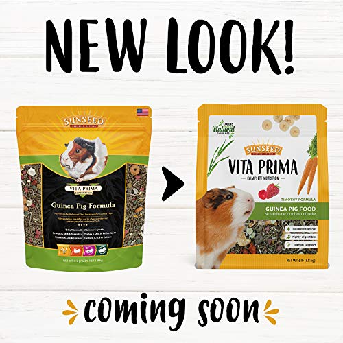 Sunseed 49100 Vita Prima Sunscription Guinea Pig Food - High Fiber Timothy Formula, 4 LBS Size