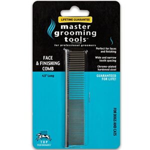 master grooming tools 4.5 inch greyhound pet grooming comb, fine and coarse