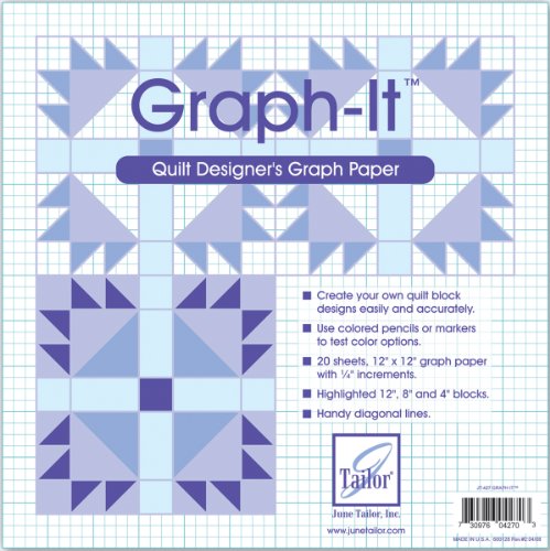 June Tailor Graph-It Graph Paper, 12 by 12-Inch, 20 Per Package