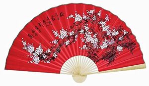 1 x large 35" folding wall fan - prosperity blossoms