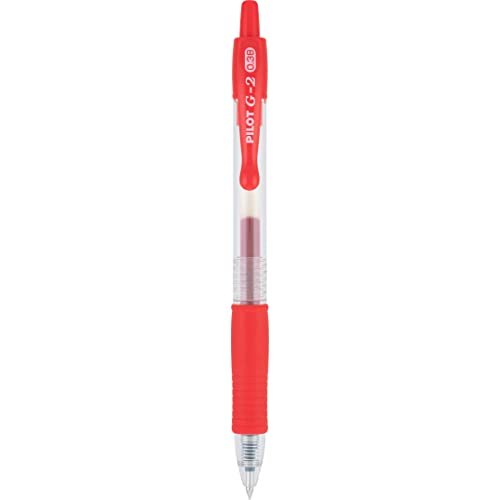 PILOT G2 Premium Refillable & Retractable Rolling Ball Gel Pens, Ultra Fine Point, Red Ink, 12-Pack (31279)