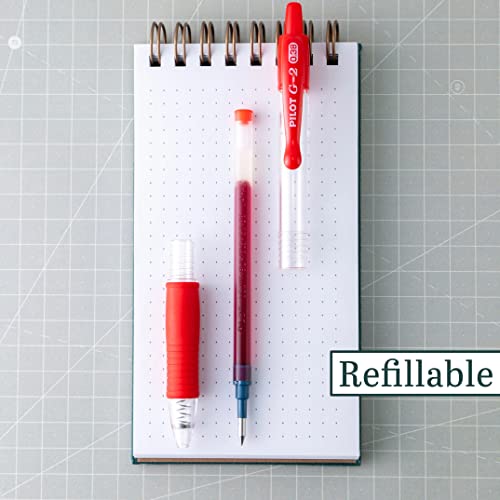 PILOT G2 Premium Refillable & Retractable Rolling Ball Gel Pens, Ultra Fine Point, Red Ink, 12-Pack (31279)