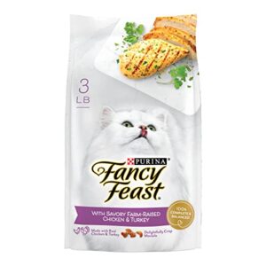 purina fancy feast dry cat food with savory chicken and turkey - 3 lb. bag