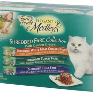 Fancy Feast Medleys Wet Cat Food Variety Pack, Shredded Fare Collection, (12) 3 Oz Cans