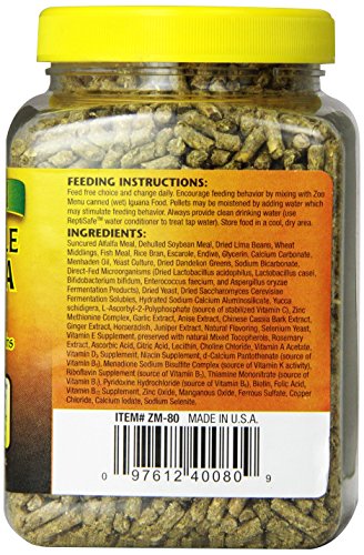 Zoo Med Laboratories Szmzm80 Iguana Juvenile Soft-Moist Pellets, 10-Ounce