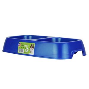 Van Ness Pet Lightweight Medium Double Dish Feeder For Cats And Dogs, 42 OZ Capacity,Blue