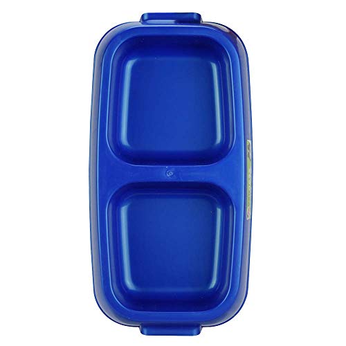 Van Ness Pet Lightweight Medium Double Dish Feeder For Cats And Dogs, 42 OZ Capacity,Blue