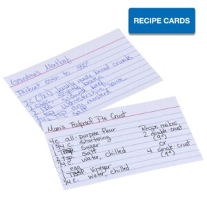 Mead Lined Index Cards, Note Cards, Ruled, 100 Count, 3" x 5", White (63350)