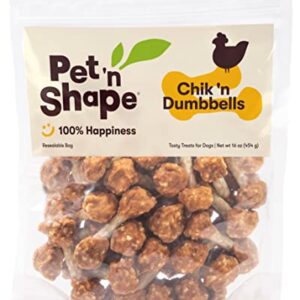 Pet 'n Shape Chik 'n Rice Dumbbells - Natural Dog Treats, Chicken, 1 Pound