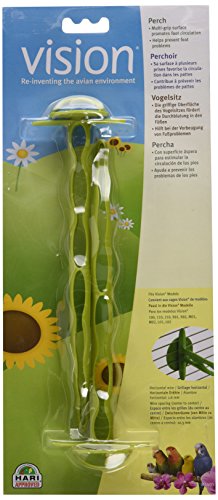 Vision Bird Cage Perch, Parakeet Perch, 2-Pack, Green, 83405