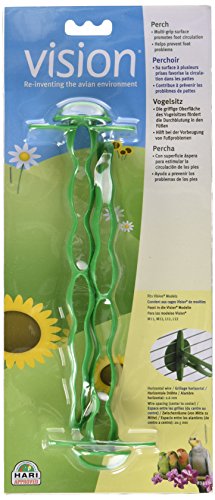 Vision Bird Cage Perch, Parakeet Perch, 2-Pack, Green, 83415