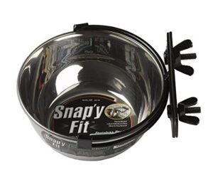 midwest homes for pets snap'y fit stainless steel food bowl / pet bowl, 10 oz. for dogs, cats, small animals, silver, 10 ounces (1.25 cups)