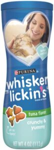 purina whisker lickin's cat treats, crunchy & yummy tuna flavor - (10) 4 oz. canisters