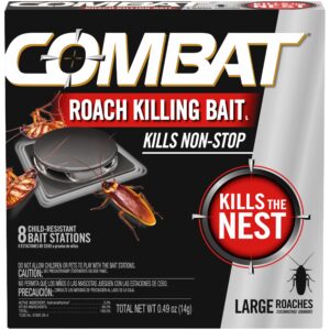 combat roach killing bait, roach bait station for large roaches, kills the nest, child-resistant, 8 count,insects