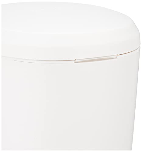 simplehuman Compact Round Bathroom Step Trash Can, 6 Liter / 1.6 Gallon, White Plastic