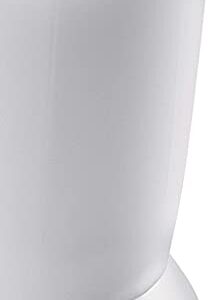 simplehuman Compact Round Bathroom Step Trash Can, 6 Liter / 1.6 Gallon, White Plastic