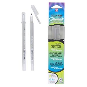 Sakura 37906 2-Piece Pouch Gelly Roll Stardust Pen Set, Clear