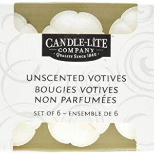 CANDLE-LITE Unscented Votives, White