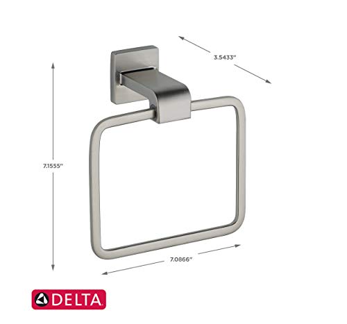 Delta Faucet 77546-SS Ara Wall Mounted Towel Ring in Stainless, Bathroom Accessories