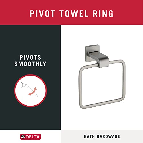 Delta Faucet 77546-SS Ara Wall Mounted Towel Ring in Stainless, Bathroom Accessories