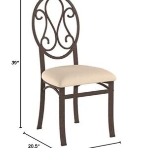 SEI Furniture Lucianna Dining Chairs - Set of 4 - Dark Brown Frame w/ Beige Suede Seat