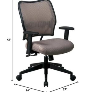 SPACE Seating Deluxe VeraFlex Fabric Seat and Back, 2-to-1 Synchro Tilt Control and 2-Way Adjustable Arms Managers Chair, Latte