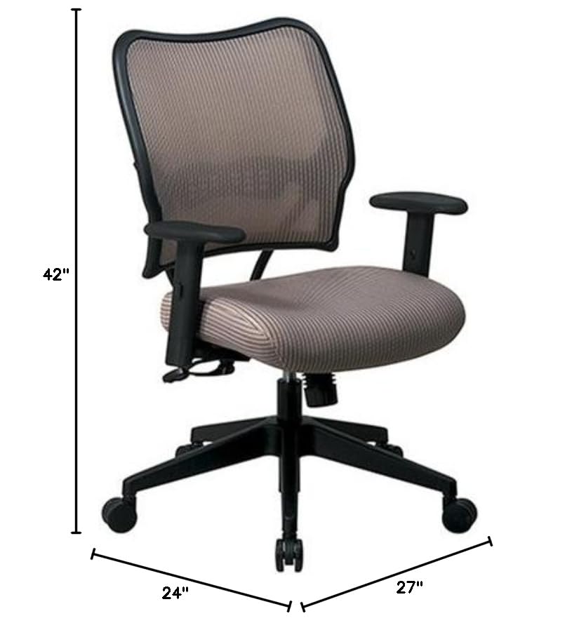 SPACE Seating Deluxe VeraFlex Fabric Seat and Back, 2-to-1 Synchro Tilt Control and 2-Way Adjustable Arms Managers Chair, Latte