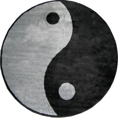 Fun Rugs Ying Yang Accent Rug, 51-Inch Round