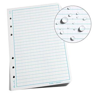 rite in the rain weatherproof loose leaf paper, 4 5/8" x 7", 32# white, universal pattern, 100 sheet pack (no. 372)