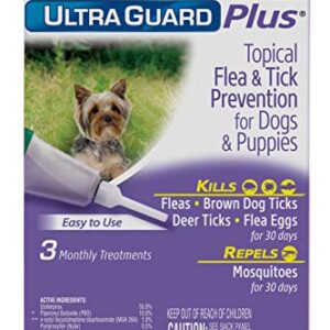 Hartz UltraGuard Plus Topical Flea & Tick Prevention for Dogs and Puppies - 5-15 lbs, 3 Monthly Treatments