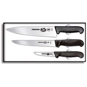 victorinox cutlery 3-piece chef's set, black fibrox handles