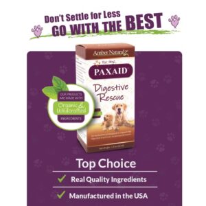 Amber NaturalZ - Paxaid Digestive Rescue - Appetite, Gut, Digestive Health, and Vitality Support for Puppies and Dogs. Helps Support Digestive enzymes and Occasional gastric upsets - 1 Oz Bottle