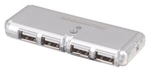 manhattan 4-port hi-speed usb pocket hub - silver (160599)