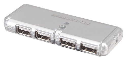 Manhattan 4-Port Hi-Speed USB Pocket Hub - Silver (160599)