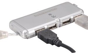 Manhattan 4-Port Hi-Speed USB Pocket Hub - Silver (160599)