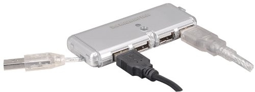 Manhattan 4-Port Hi-Speed USB Pocket Hub - Silver (160599)