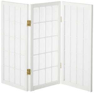 2 ft. short desktop window pane shoji screen - white - 3 panels