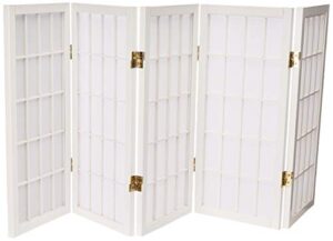 2 ft. short desktop window pane shoji screen - white - 5 panels