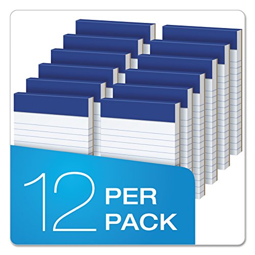 Ampad 20-208 Evidence 3" x 5" Narrow Perforated Writing Pads - White (12 Pads of 50 Sheets Each)