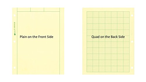 National Computation Pad, 5 x 5 Quad Ruling and Unruled, 8.5" x 11", 200 Sheets (42389), Green