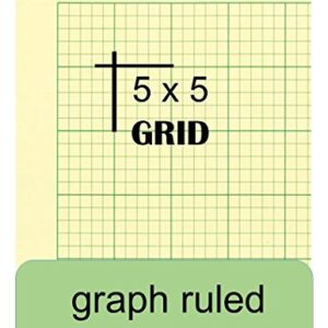 National Computation Pad, 5 x 5 Quad Ruling and Unruled, 8.5" x 11", 200 Sheets (42389), Green