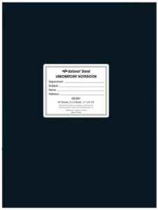 national laboratory notebook, 5 x 5 quad ruling, black hard cover, 11" x 8.5", 60 sheets (43591)