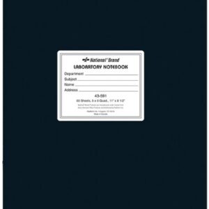 National Laboratory Notebook, 5 x 5 Quad Ruling, Black Hard Cover, 11" x 8.5", 60 Sheets (43591)