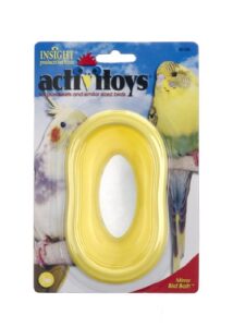 jw pet company activitoy mirror bird bath small bird toy, colors vary