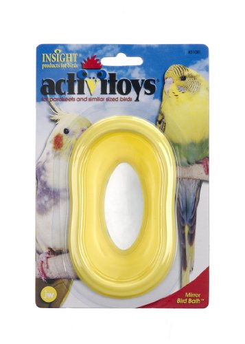 JW Pet Company Activitoy Mirror Bird Bath Small Bird Toy, Colors Vary