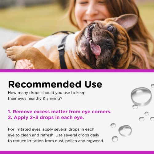 Nutri-Vet Eye Rinse for Dogs - Gentle Formula to Soothe Irritated Eyes and Prevent Tear Stains - 4 oz