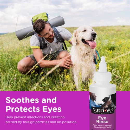 Nutri-Vet Eye Rinse for Dogs - Gentle Formula to Soothe Irritated Eyes and Prevent Tear Stains - 4 oz