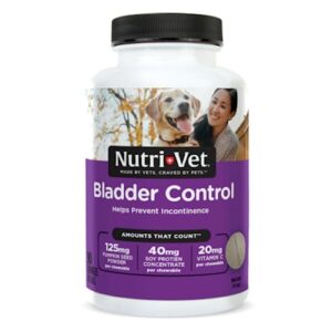 nutri-vet bladder control supplement for dogs - helps reduce dog urinary incontinence - 90 chewable tablets