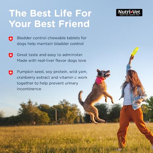 Nutri-Vet Bladder Control Supplement for Dogs - Helps Reduce Dog Urinary Incontinence - 90 Chewable Tablets