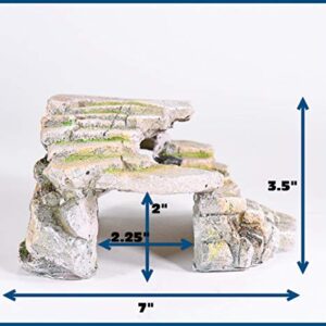 PENN-PLAX Reptology Shale Scape Step Ledge & Cave Hideout – Decorative Resin for Aquariums & Terrariums – Great for Reptiles, Amphibians, and Fish – Medium